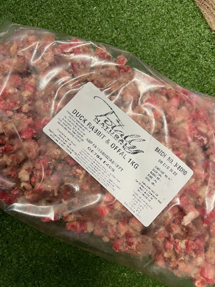 Totally Natural Raw Duck, Rabbit & Offal 1kg – Bicester Dog Food
